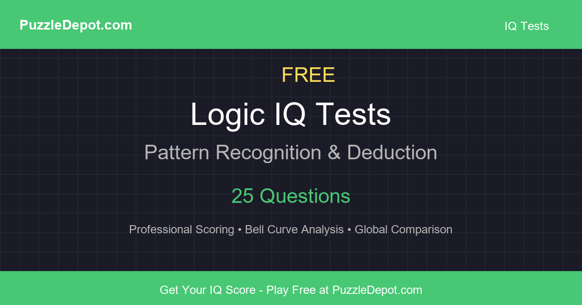 Logic IQ Test #1 - 25 Questions | PuzzleDepot